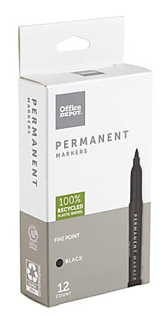 Office Depot Brand Permanent Markers Fine Point 100percent Recycled ...
