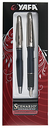 Yafa Scenario Fountain Pen And Ballpoint Pen Set Medium Point 0.7 mm ...