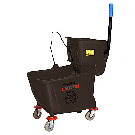Alpine PVC Mop Bucket With Side Wringer 36 Qt 35 H x 15 W x 25 D Brown ...