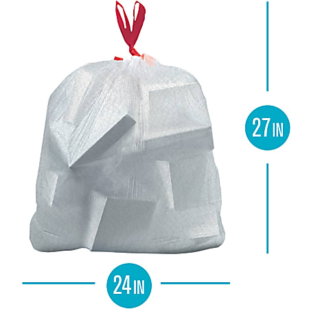 Highmark Tall Drawstring Kitchen Trash Bags 13 Gallon 0.9 mil White Box ...