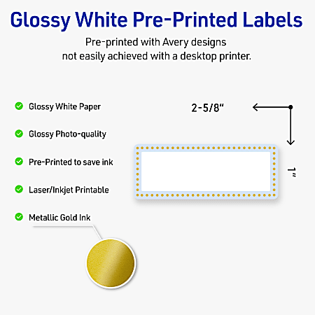 Avery Print To The Edge Labels Sure Feed S00 D2E PRWGP10 1 x 2 58 ...