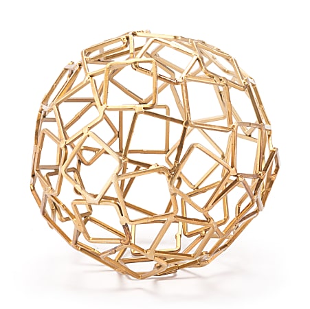 Zuo Modern Squares Orb Sculpture 6 12 H x 6 12 W x 6 12 D Gold - Office ...