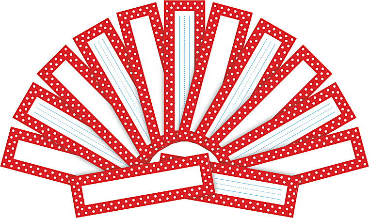 Barker Creek Double Sided Name Plates 12 x 3 12 RedWhite Dot Pack Of 72 ...