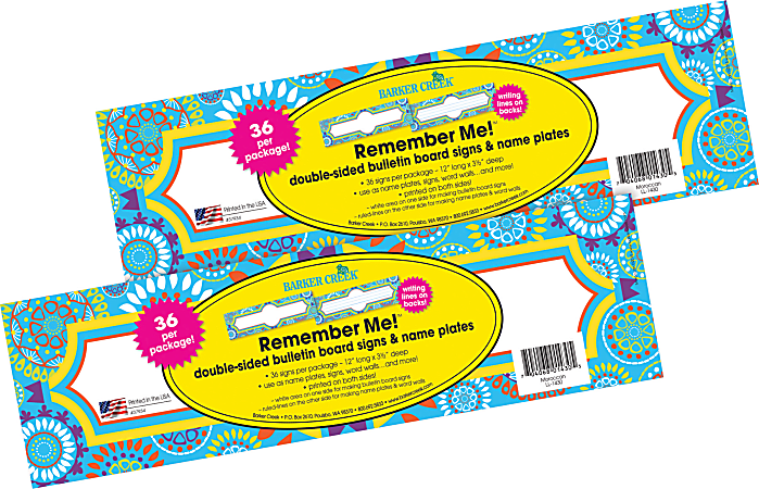 Barker Creek Double Sided Name Plates 12 x 3 12 Moroccan Pack Of 72 ...