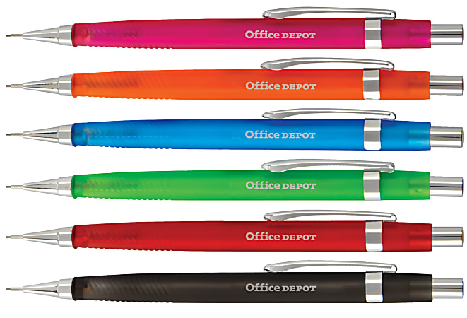 Office Depot Brand HB Mechanical Pencils 0.7 mm Translucent Assorted ...