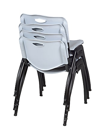 Regency M Breakroom Stacking Chairs ChromeGray Pack Of 4 Chairs ...