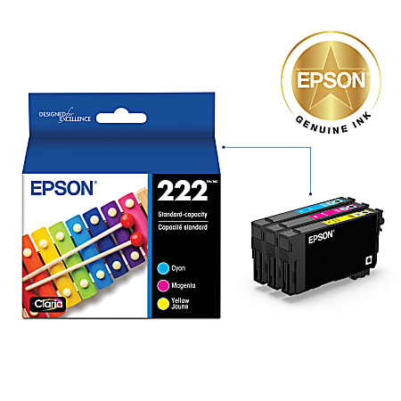 Epson T222 YellowCyanMagenta Ink Cartridge Multipack Set Of 3 ...