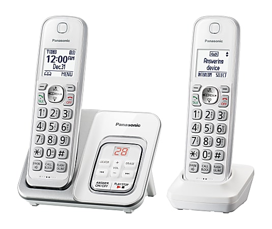 Panasonic 2 Handset Cordless Telephone With Digital Answering Machine ...