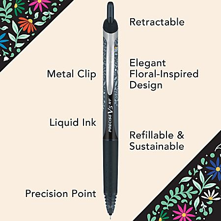 Pilot Precise V5 RT Floral Pens Extra Fine Point 0.5mm Assorted Inks ...