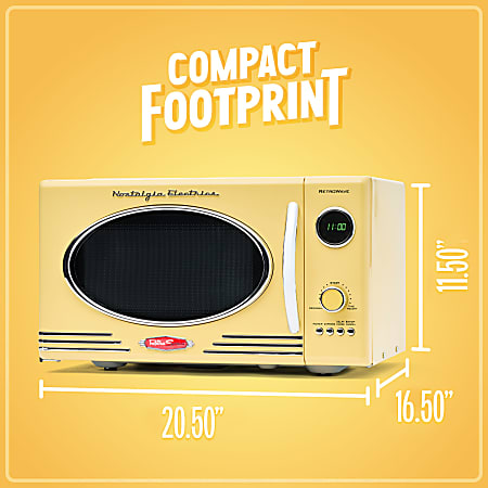 Nostalgia 800W Retro Microwave Oven 0.9 Cu. Ft. Yellow - Office Depot