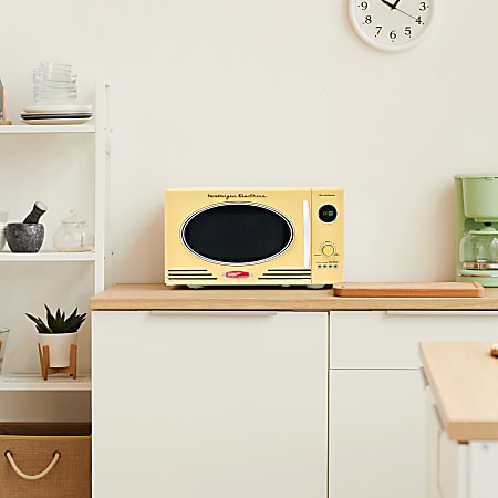 Nostalgia 800W Retro Microwave Oven 0.9 Cu. Ft. Yellow - Office Depot