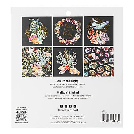 Brea Reese Scratch Art Paper Pad 8 x 8 Under the Sea - Office Depot