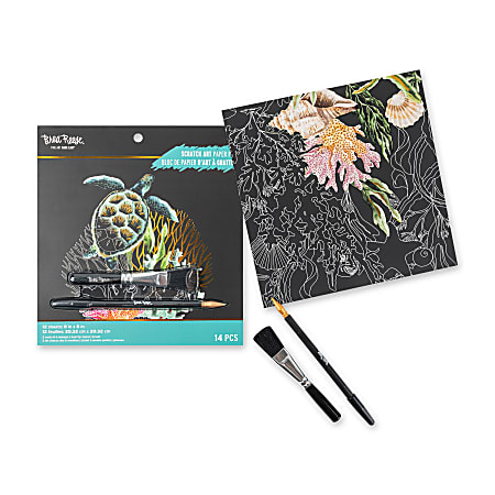 Brea Reese Scratch Art Paper Pad 8 x 8 Under the Sea - Office Depot