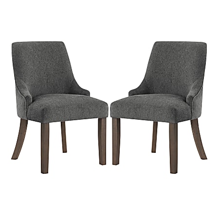 Office Star Leona Fabric Dining Accent Chairs Charcoal Set Of 2 Chairs ...