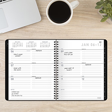 2025 AT A GLANCE Contemporary Lite WeeklyMonthly Planner 7 x 8 34 Black ...