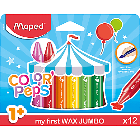 Maped ColorPeps My First Jumbo Triangular Wax Crayons 12 Crayons Per ...