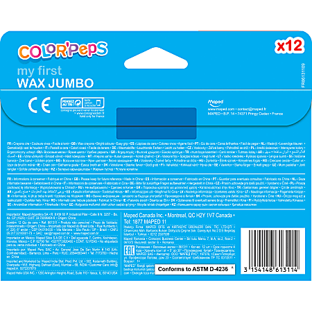 Maped ColorPeps My First Jumbo Triangular Wax Crayons 12 Crayons Per ...