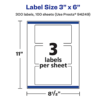 Avery Waterproof Permanent Labels With Sure Feed 94249 WMF100 Rectangle ...