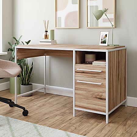 Sauder Nova Loft 49 W Single Pedestal Computer Desk Kiln Acacia ...