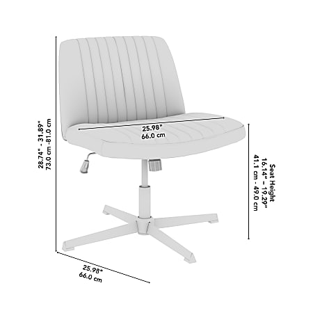 Bush Furniture Sutton Ergonomic Fabric Armless Mid Back Computer Chair ...