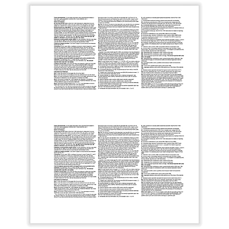 ComplyRight W 2 Tax Forms Blank Face With Backer Instructions 2 Up ...