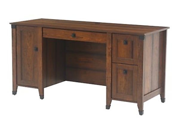 Sauder Carson Forge 60 W Computer Desk Washington Cherry Office Depot