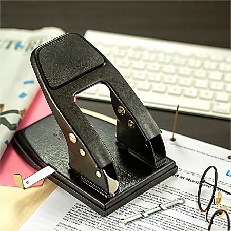 OIC Heavy Duty 2 Hole Punch Black - Office Depot