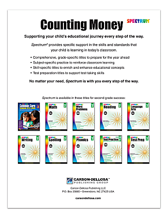 Spectrum Counting Money Workbook Grade 2 - Office Depot