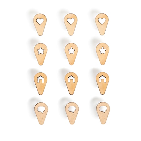 U Brands Location Push Pins Natural Set Of 12 Pins - Office Depot