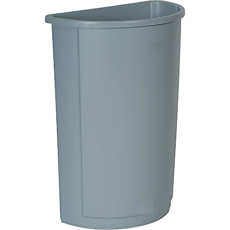Rubbermaid Half Round Wastebaskets 21 Gallons 28 58 x 12 Gray - Office ...