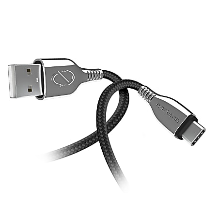 Naztech 6 Titanium USB to USB C Braided Cable Black - Office Depot