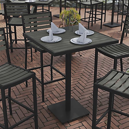 Flash Furniture Lark Commercial Grade Square Outdoor Furniture Bar ...