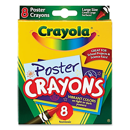 Crayola® Poster Crayons, Assorted Colors, Box Of 8