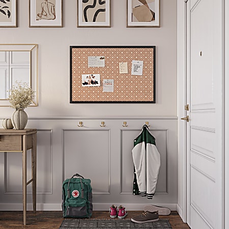 U Brands Fashion Cork Bulletin Board 36 X 24 Black Wood Frame Actual ...