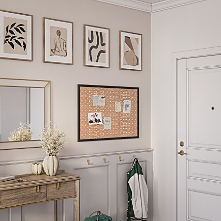 U Brands Fashion Cork Bulletin Board 36 X 24 Black Wood Frame Actual ...