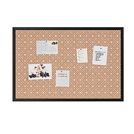 U Brands Fashion Cork Bulletin Board 36 X 24 Black Wood Frame Actual ...
