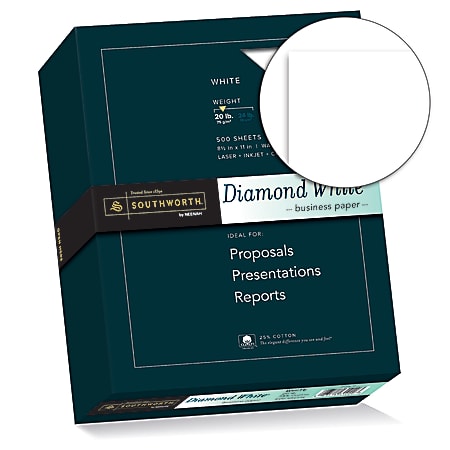 Southworth Diamond White 25percent Cotton Business Paper 8 12 x 11 20 ...