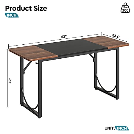 Pinmoco 63 W Executive Computer Desk Rustic Brown - Office Depot