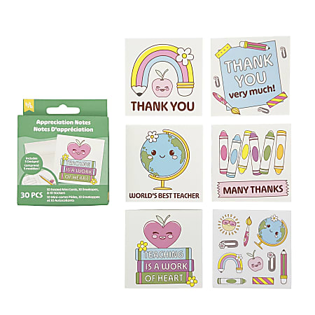 Little Yellow Bicycle Mini Card Set 3 x 3 Teacher Appreciation Set Of ...