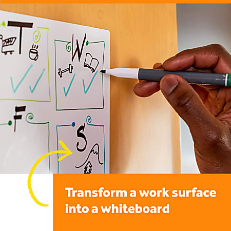 Post it Non Magnetic Dry Erase Whiteboard Surface 24 x 36 White ...