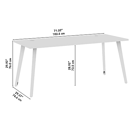WorkPro Motiva 72 W Modern Office Desk With Metal Legs Modern Hickory ...
