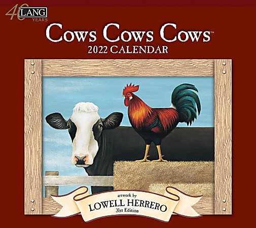 Lang Monthly Wall Calendar 10 H x 13 716 W Cows Cows Cows January To ...