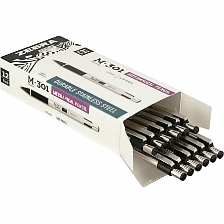 Zebra Pen STEEL 3 Series M 301 Mechanical Pencils Pack Of 12 Fine Point ...