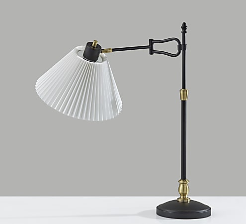 Adesso Elijah Table Lamp 27 12 H Off White ShadeBlack Antique Brass ...