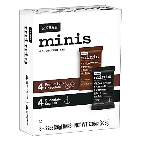 RXBAR MINIS Variety Protein Bars Choc Sea Salt PB Choc Strawberry ...
