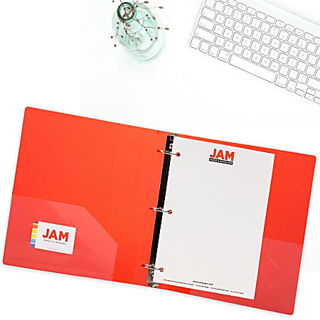 JAM PAPER 3 Ring Plastic Binder 2 inch Assorted 4Pack - Office Depot
