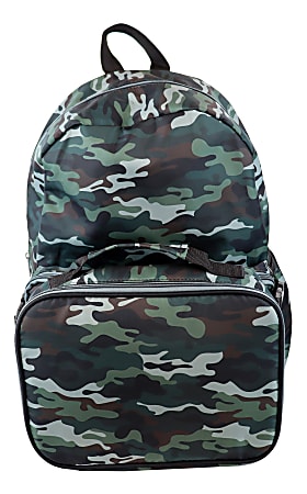 Office Depot Brand School Backpack And Lunch Box Set Green Camouflage ...