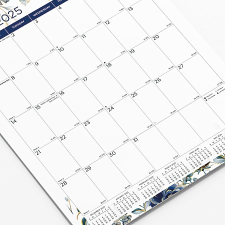 2025 Blueline Colorful Monthly Wall Calendar 12 x 17 Floral January To ...