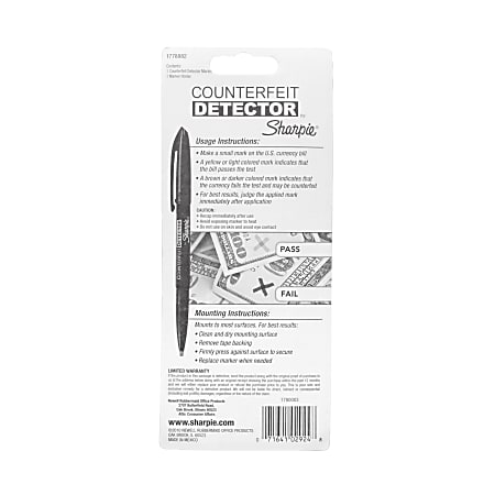 Sharpie Counterfeit Detector Pen With Coiled Holder - Office Depot