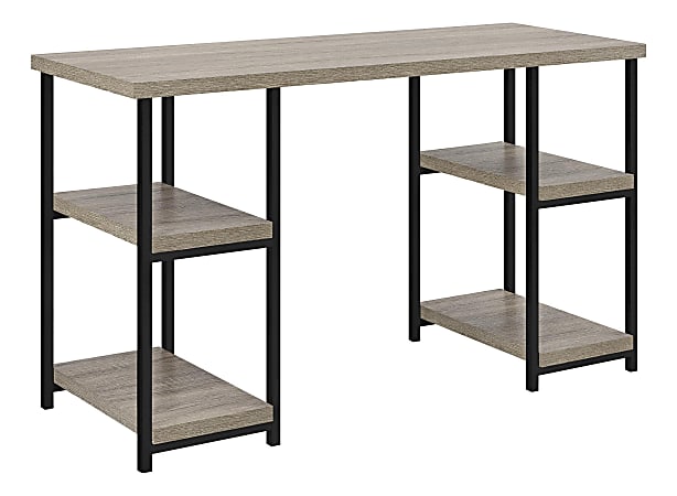 Ameriwood Home Elmwood 48 W Double Pedestal Computer Desk Distressed ...